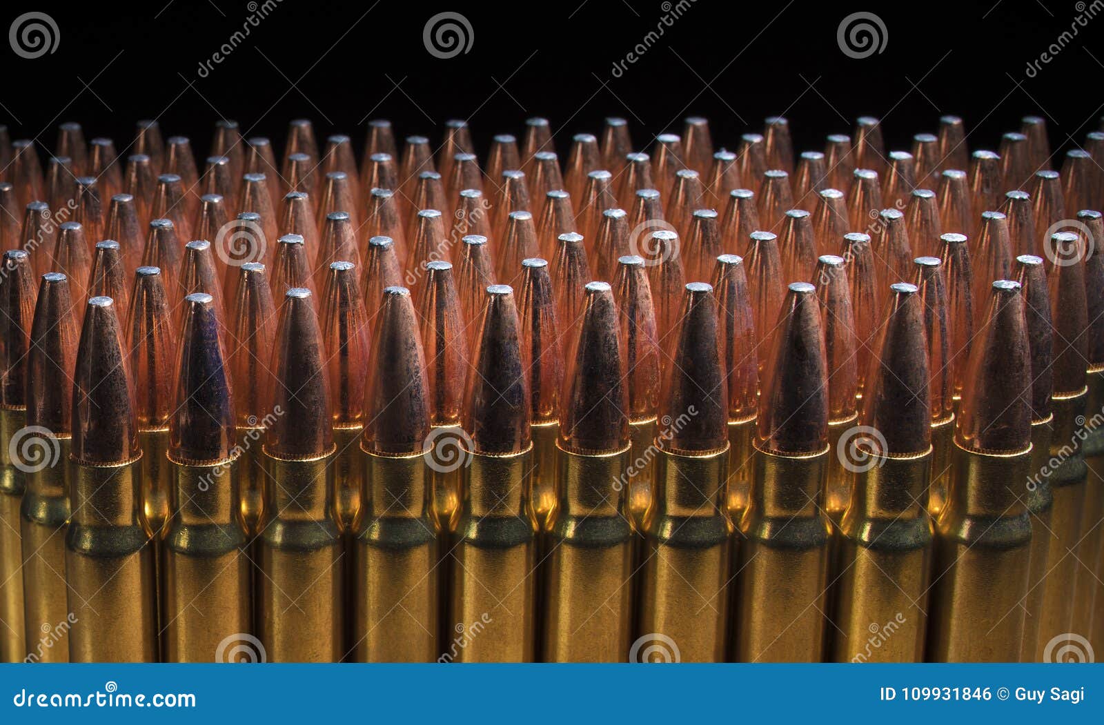 Large Amount of Rifle Bullets on a Black Background Stock Photo - Image ...