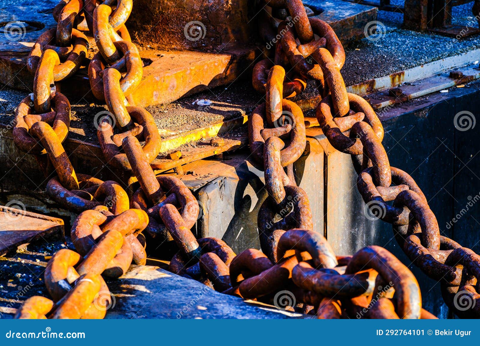 Large Anchor Chain on Deck of Battleship Stock Image - Image of ...