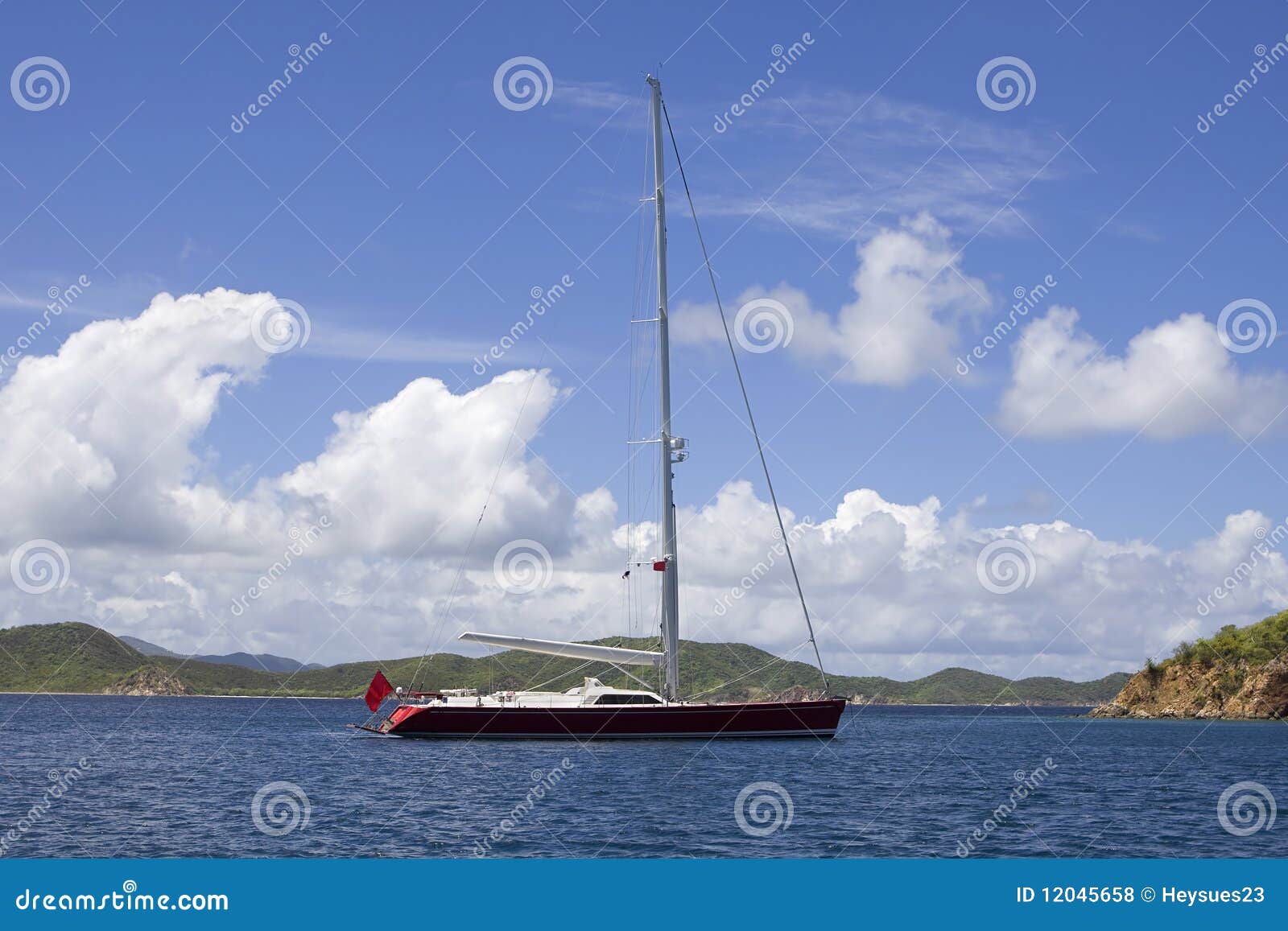 Large anchored sailboat stock photo. Image of float, cruise - 12045658