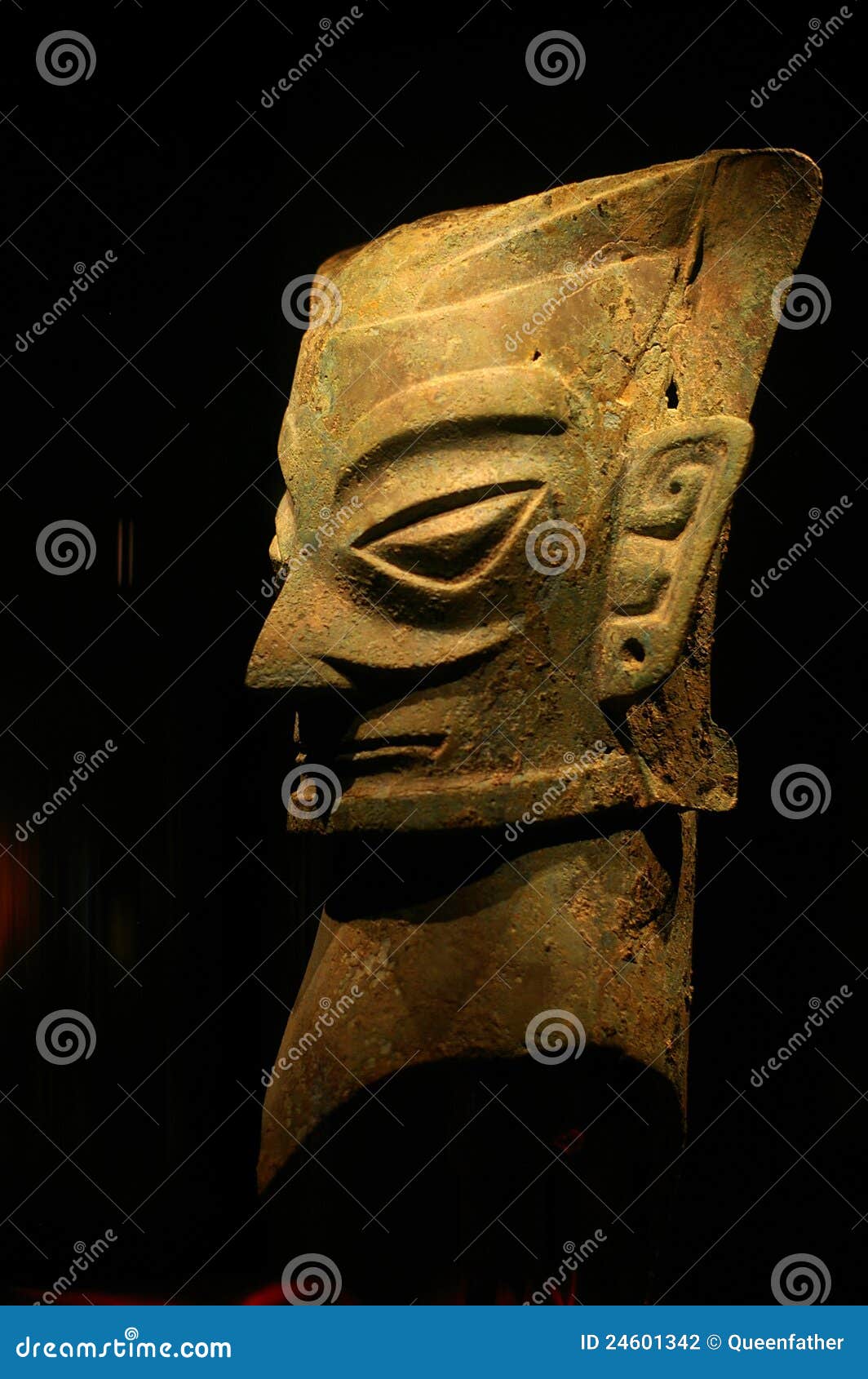 Large Ancient Bronze Mask Statue China Editorial Photography - Image of ...