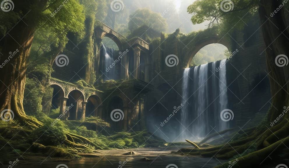 A Large and Ancient Building in the Middle of the Forest Where a ...