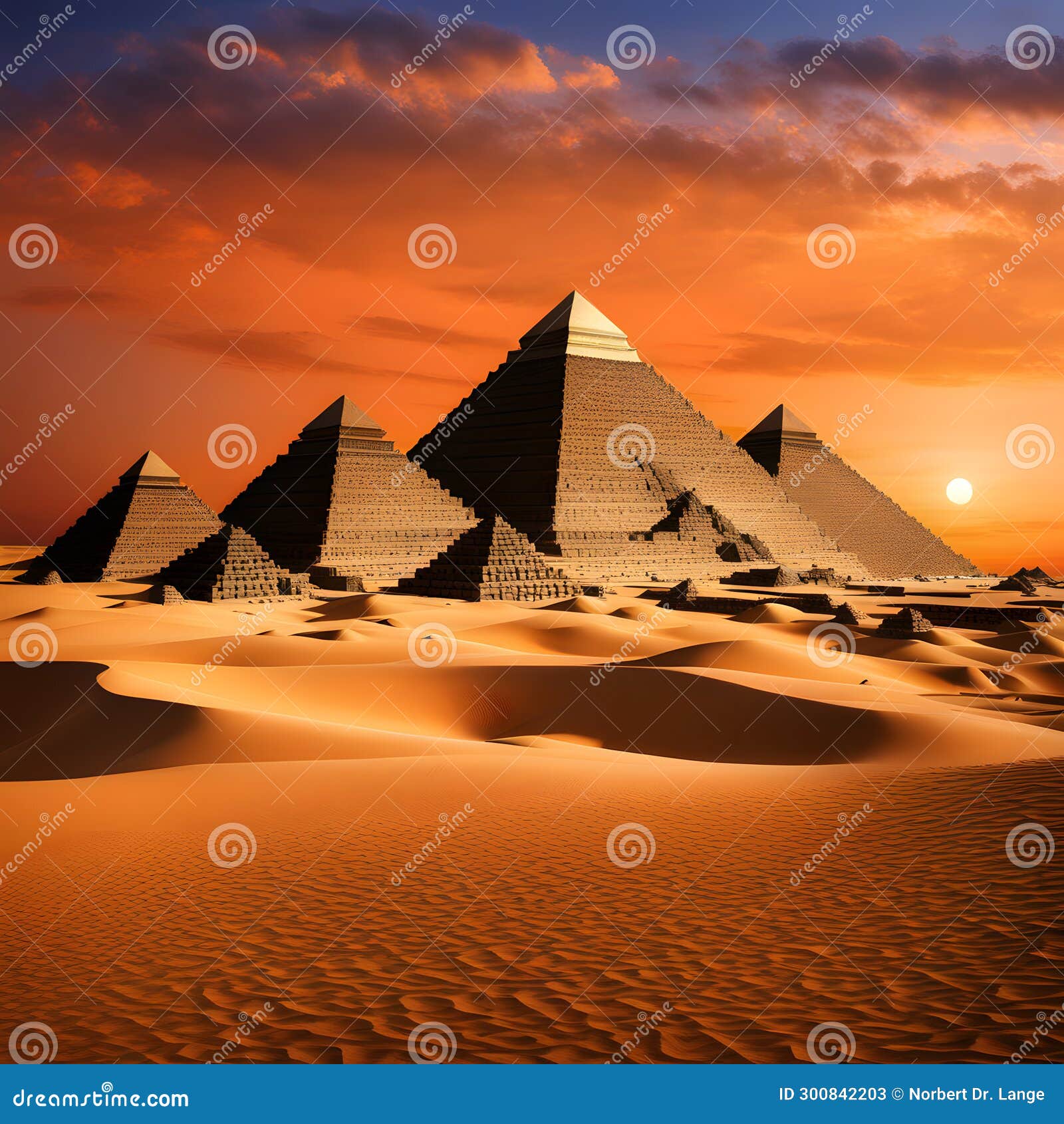 Large Ancient Pyramids, Ai-generatet Stock Illustration - Illustration ...