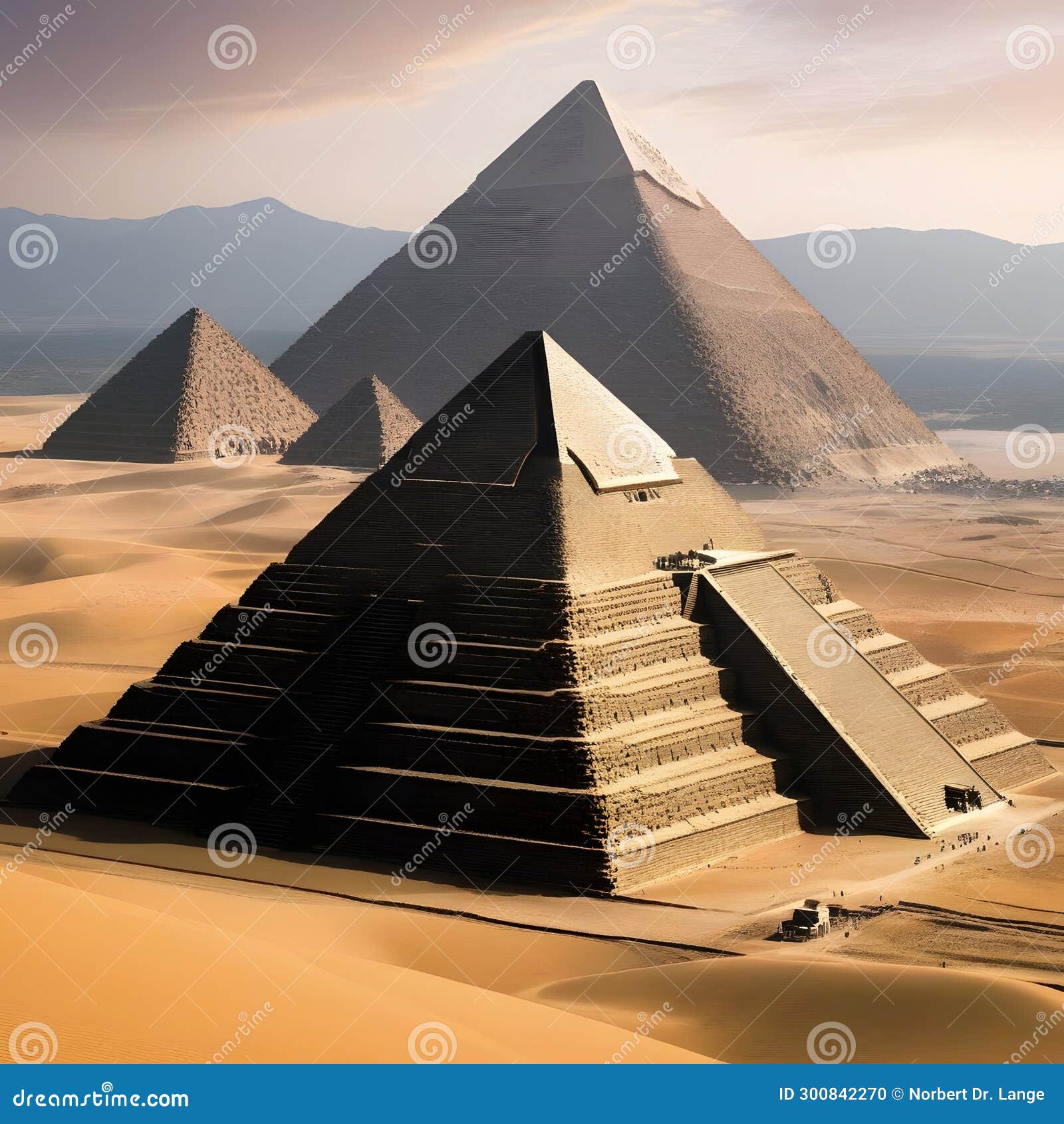 Large Ancient Pyramids, Ai-generatet Stock Photo - Image of times ...
