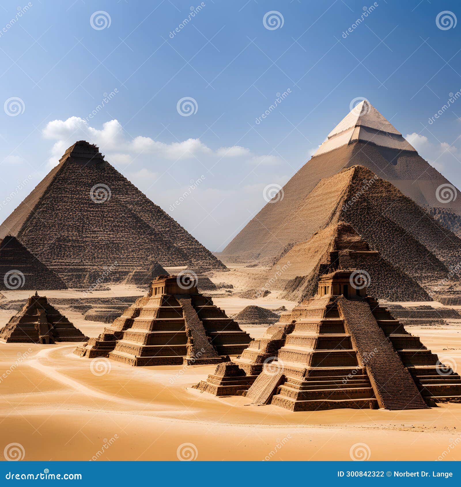 Large Ancient Pyramids, Ai-generatet Stock Photo - Image of structures ...