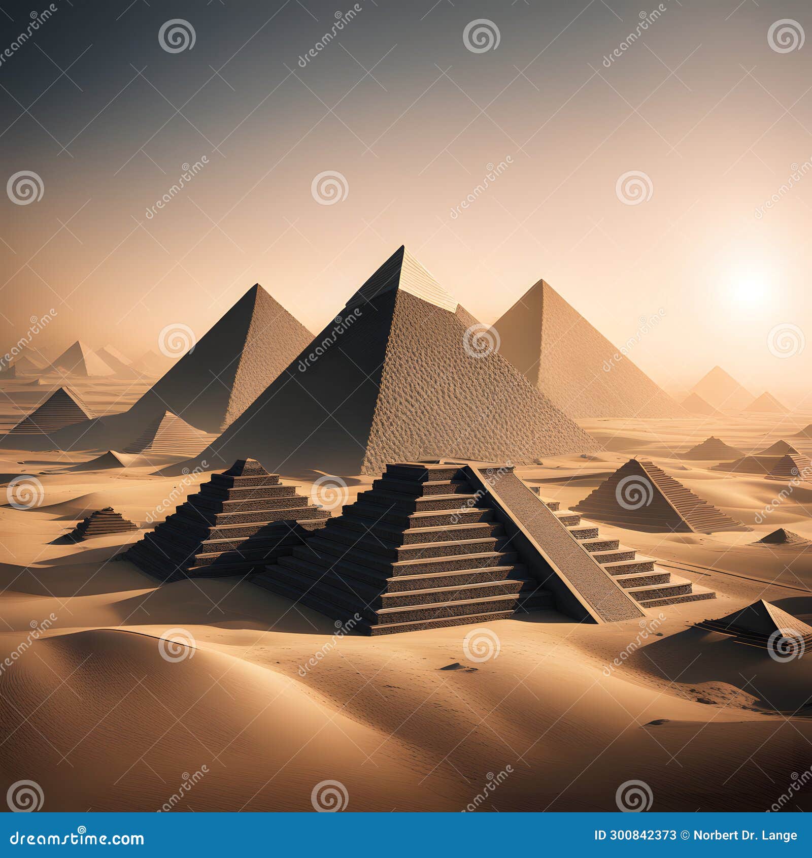 Large Ancient Pyramids, Ai-generatet Stock Image - Image of heavy ...