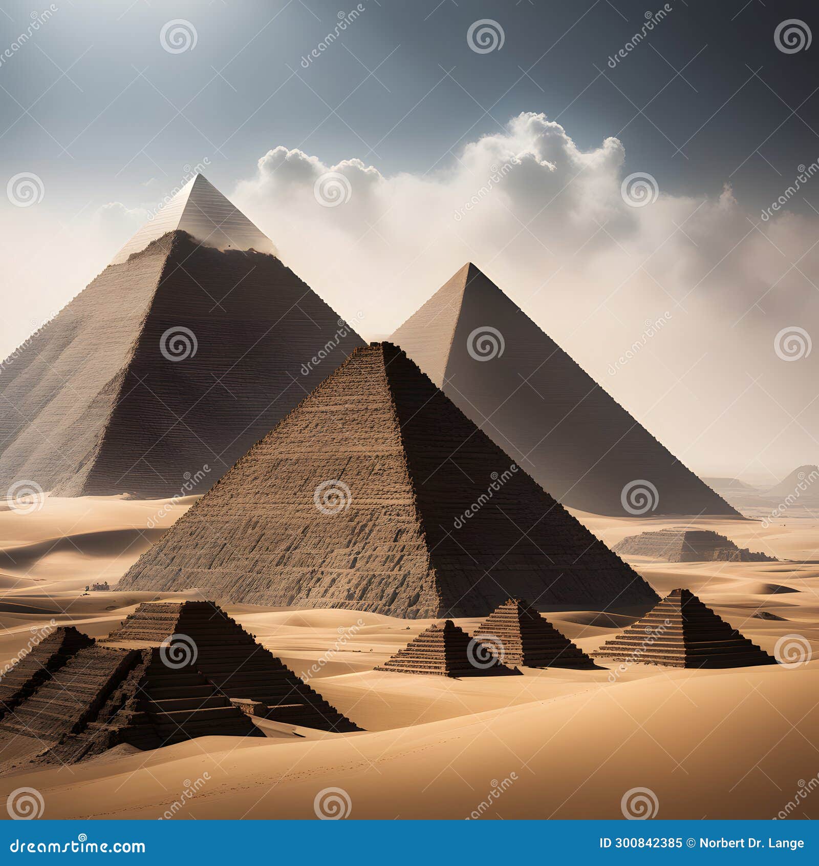 Large Ancient Pyramids, Ai-generatet Stock Illustration - Illustration ...