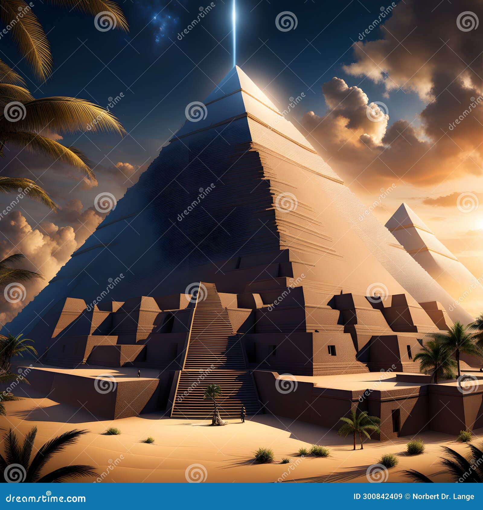 Large Ancient Pyramids, Ai-generatet Stock Image - Image of heavy ...