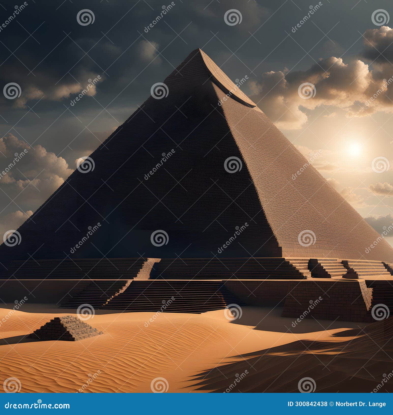 Large Ancient Pyramids, Ai-generatet Stock Photo - Image of heavy ...