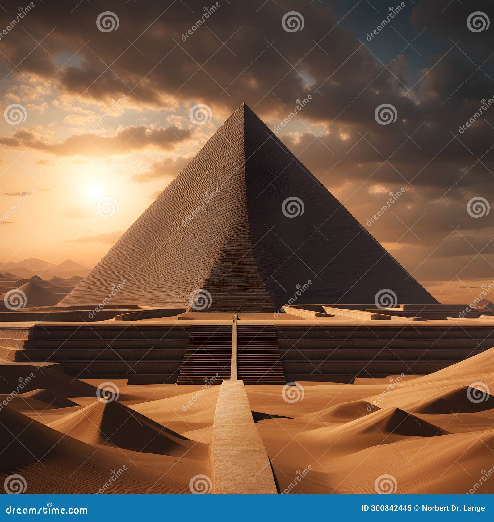 Large Ancient Pyramids, Ai-generatet Stock Image - Image of heavy ...