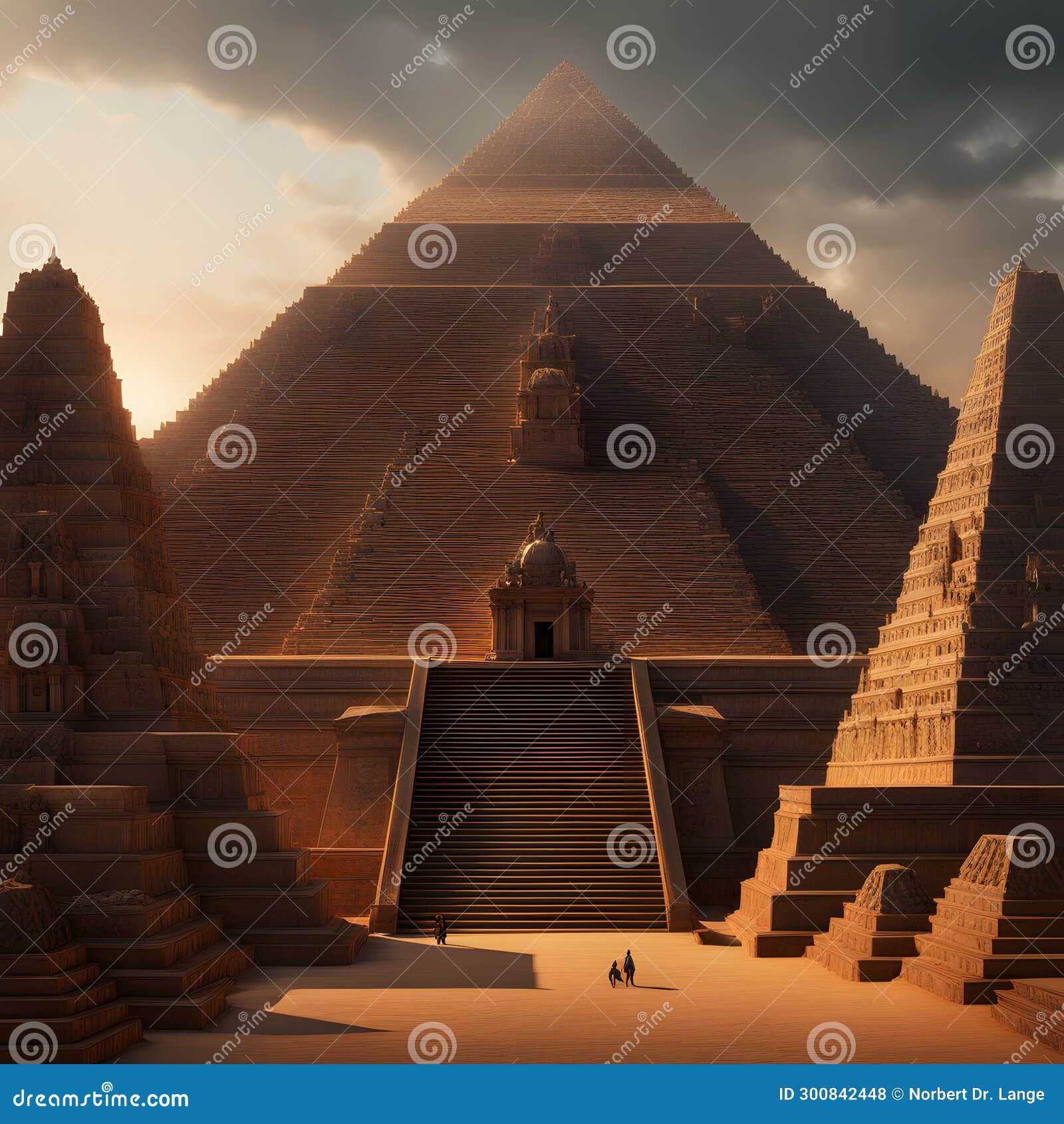 Large Ancient Pyramids, Ai-generatet Stock Photo - Image of blocks ...