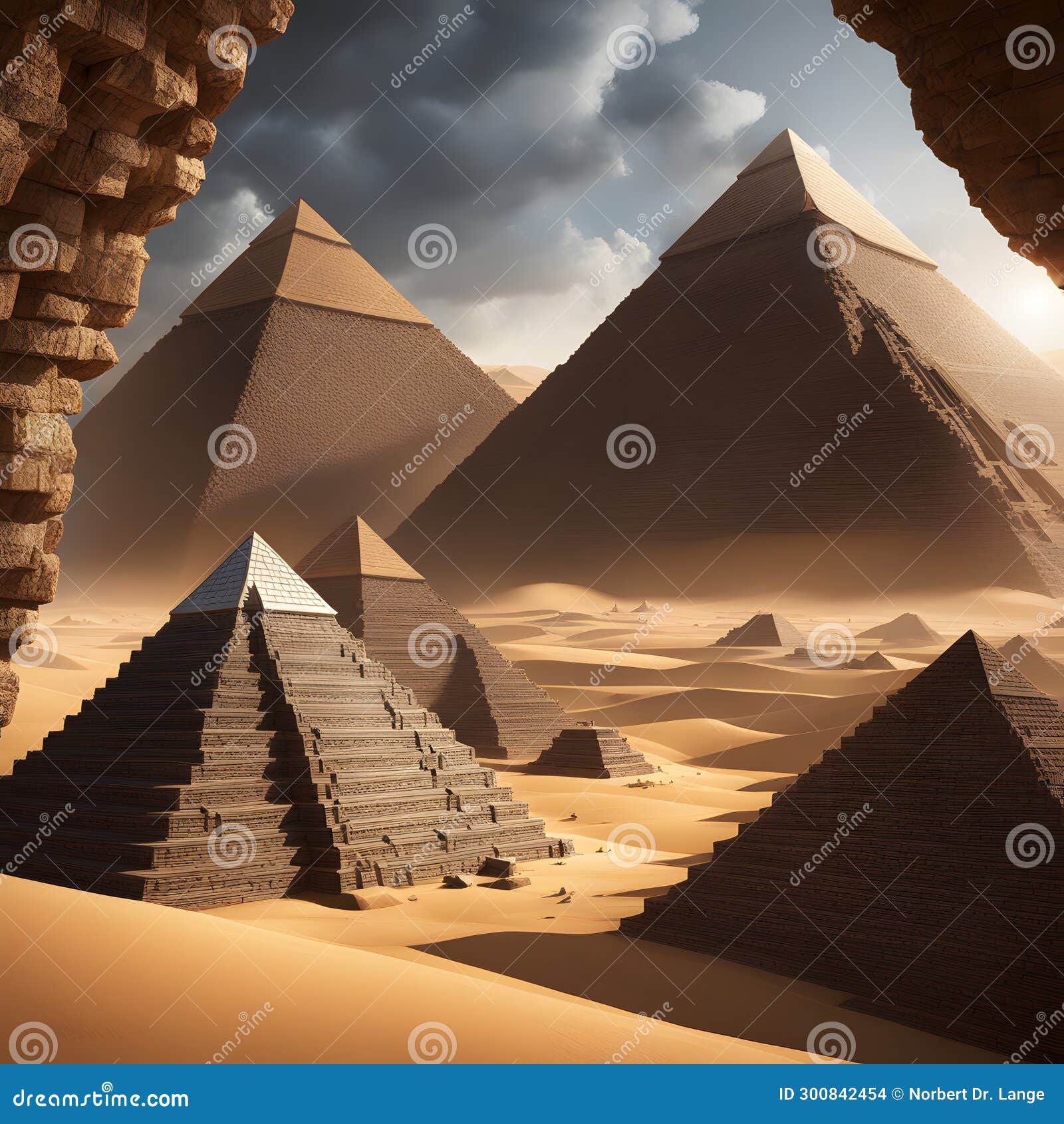 Large Ancient Pyramids, Ai-generatet Stock Photo - Image of unique ...