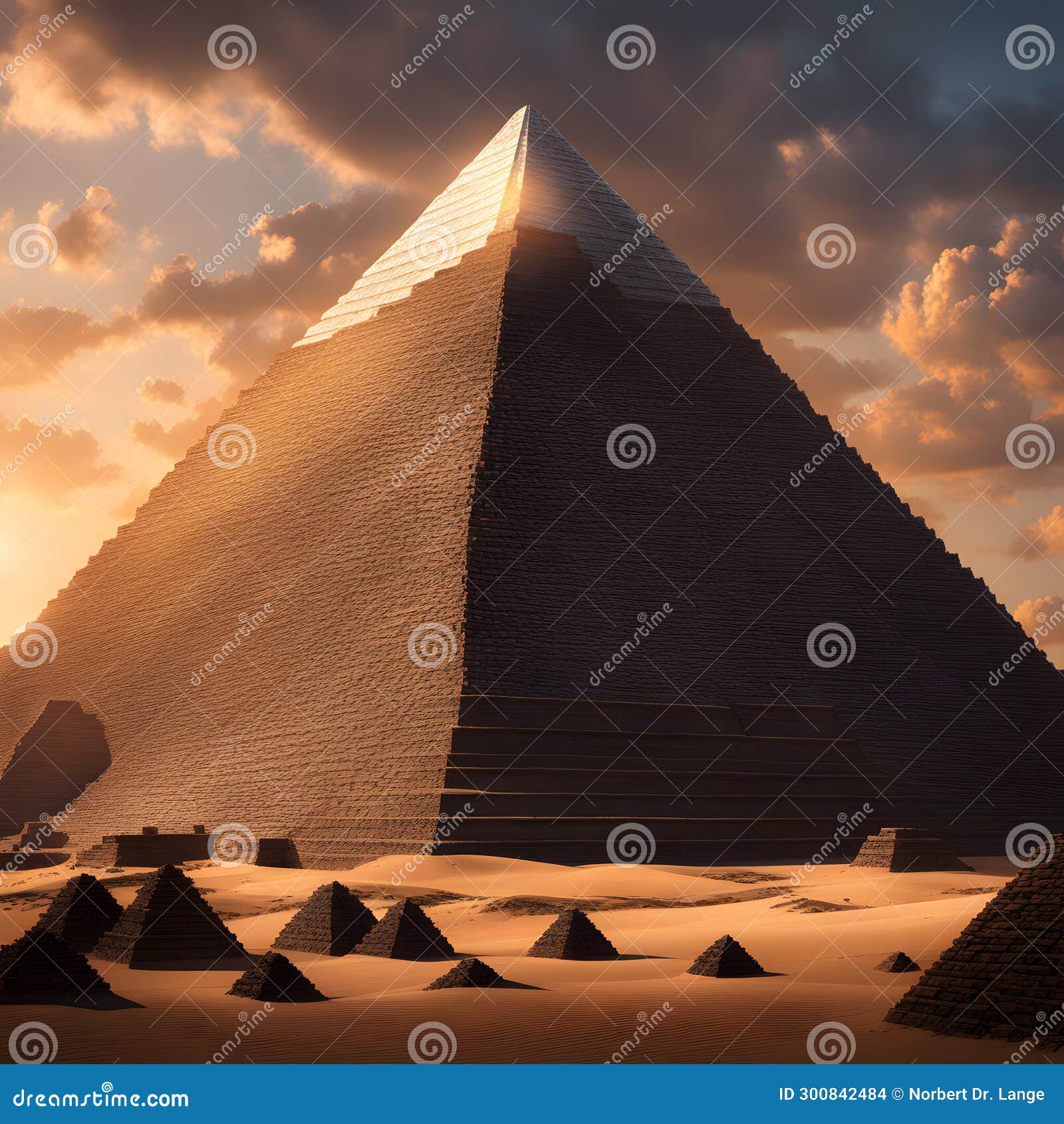 Large Ancient Pyramids, Ai-generatet Stock Illustration - Illustration ...