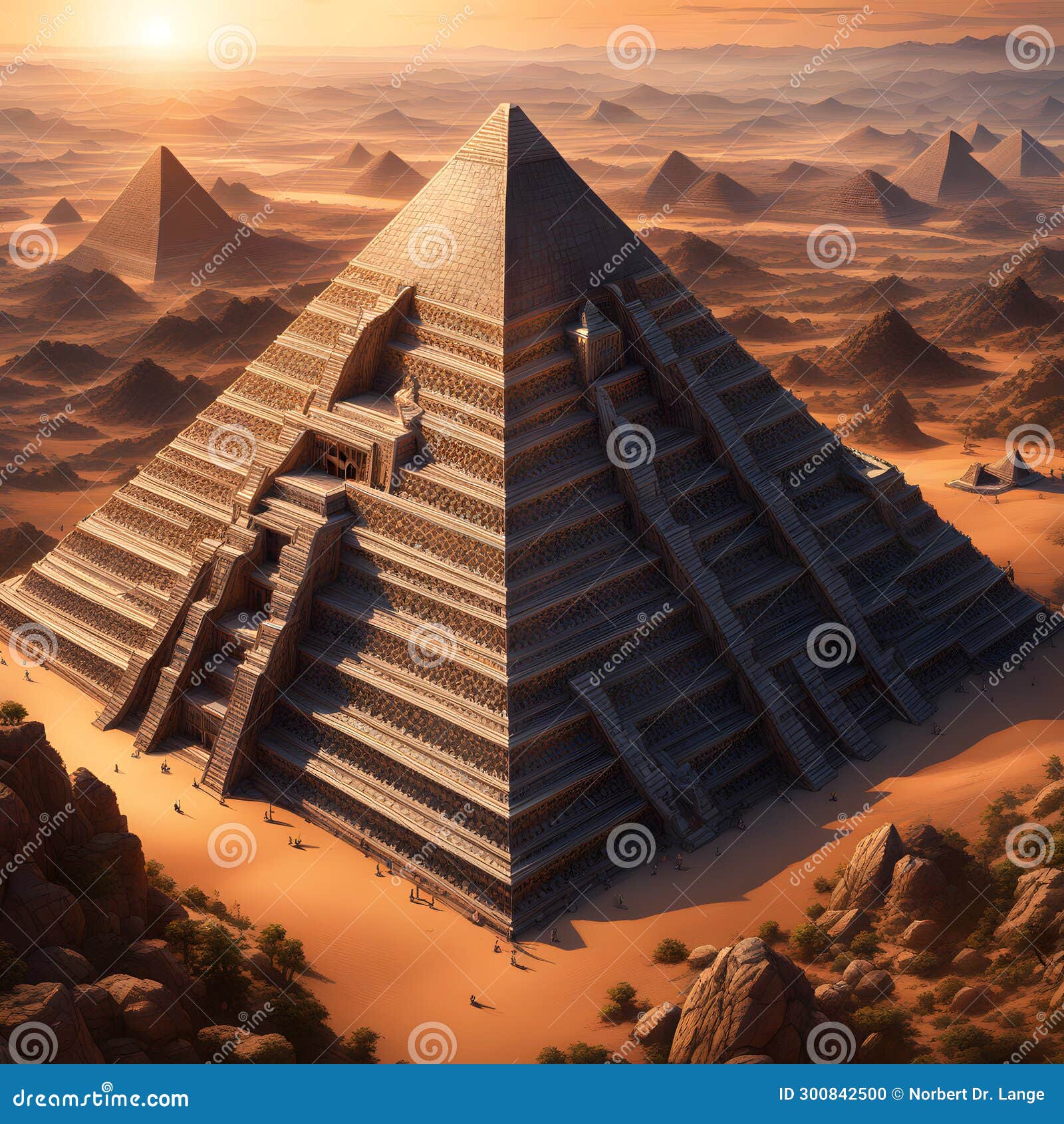 Large Ancient Pyramids, Ai-generatet Stock Illustration - Illustration ...