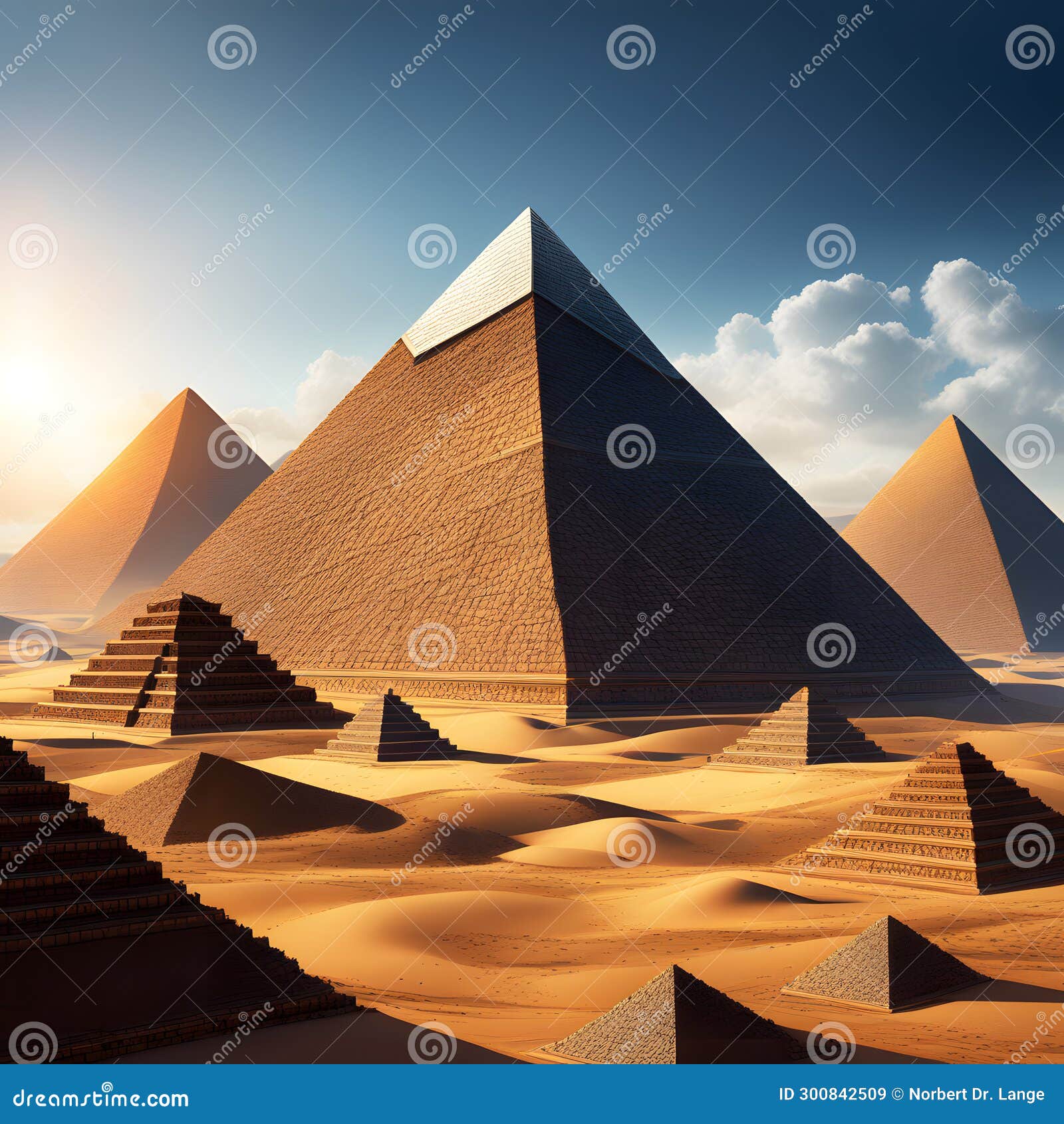 Large Ancient Pyramids, Ai-generatet Stock Image - Image of tombs ...