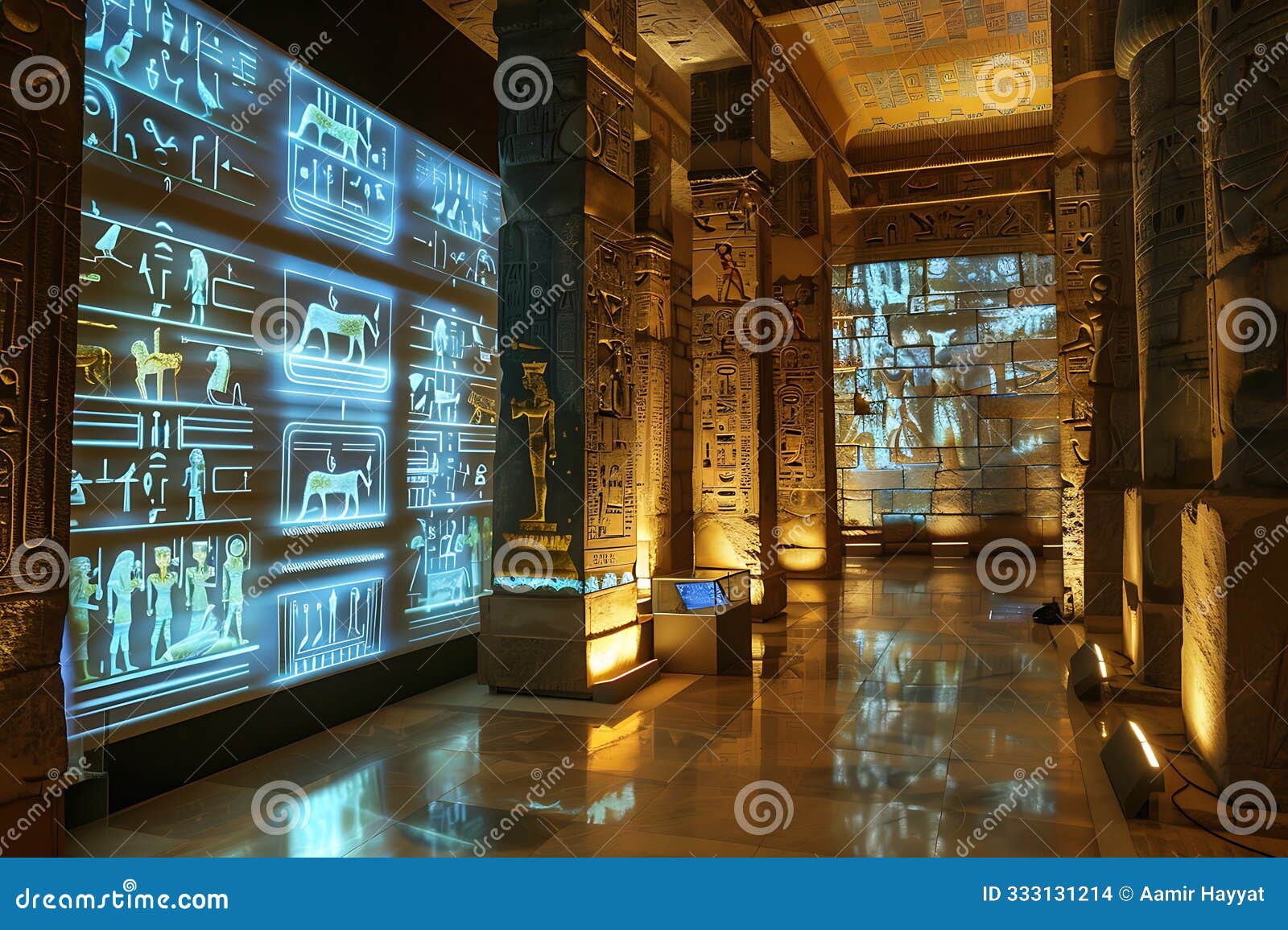 Large Android Screens on Wall Featuring Advanced Android Tech Stock ...