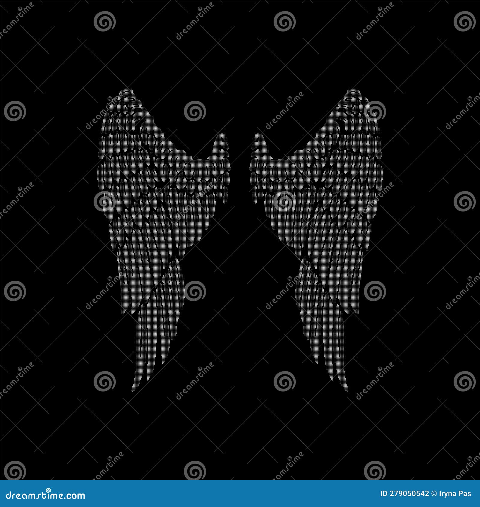 Large Angel Wings, Rhinestone Appliqu with a Diameter of 1 Mm Stock ...