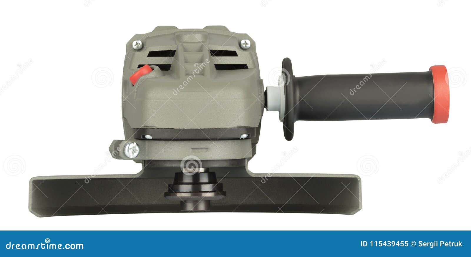 Large Angle Grinder Isolated on White Background, Front View. Stock ...