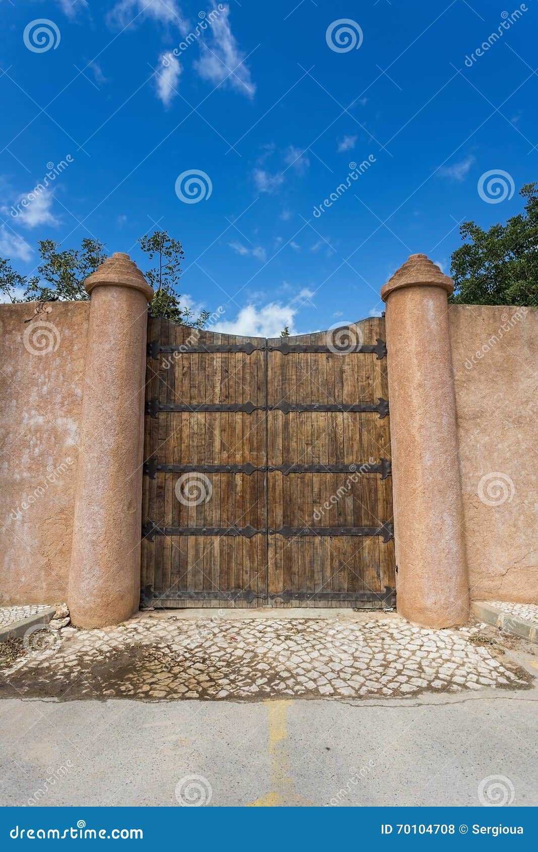 Large antique heavy gates. stock photo. Image of door - 70104708