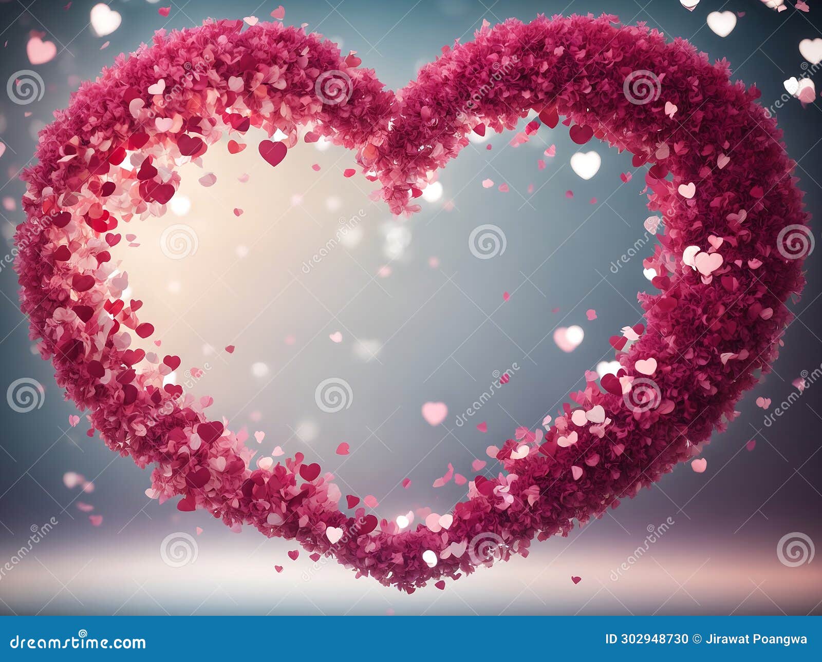 A Large Arch of Hearts Frames the Backdrop. Stock Photo - Image of ...