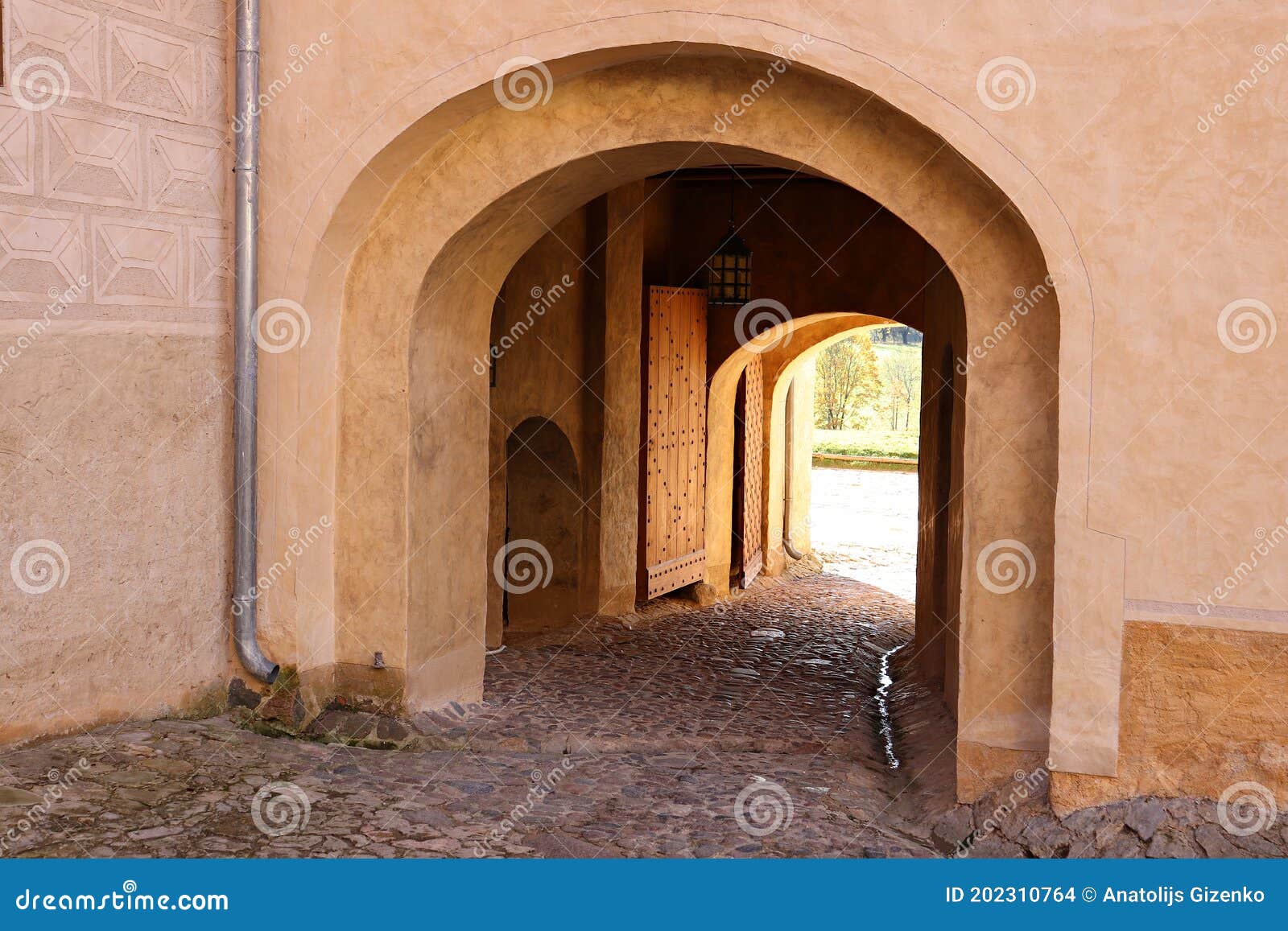 Large Arch in the Thick Wall for Access To the Courtyard Stock Photo ...