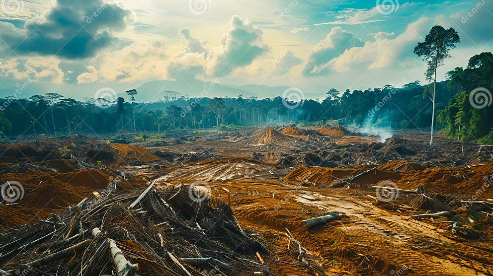 A Large Area of Land that Has Been Cleared Stock Image - Image of ...