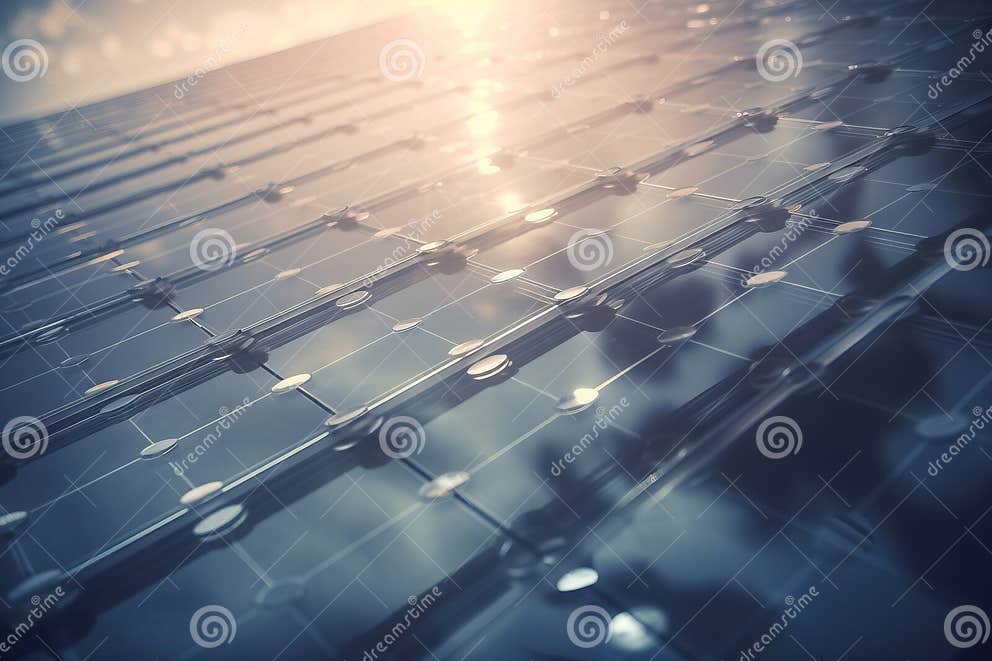 A Large Array of Solar Panels with the Sun Shining through Them in the ...