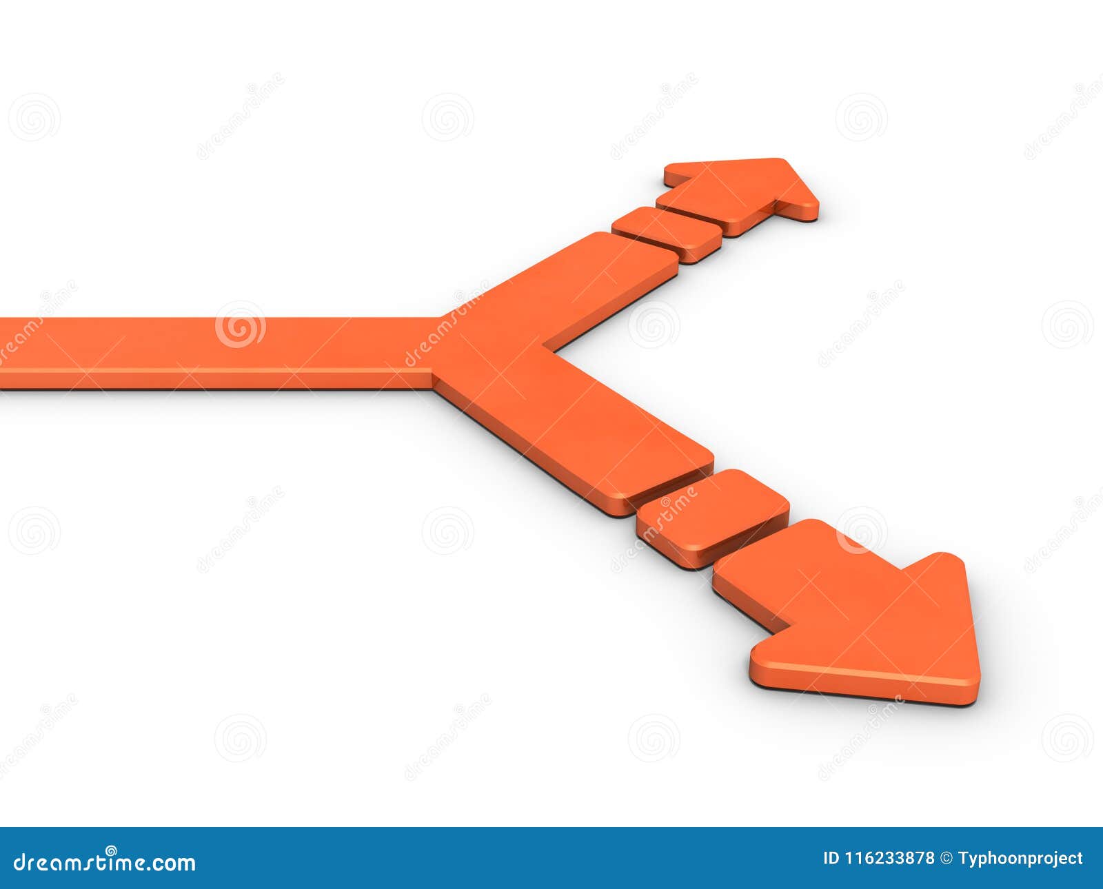 A Large Arrow Separating Left and Right. Stock Illustration ...