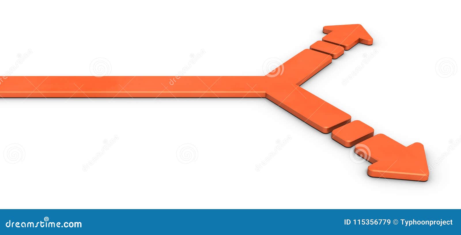 A Large Arrow Separating Left and Right. Stock Illustration ...