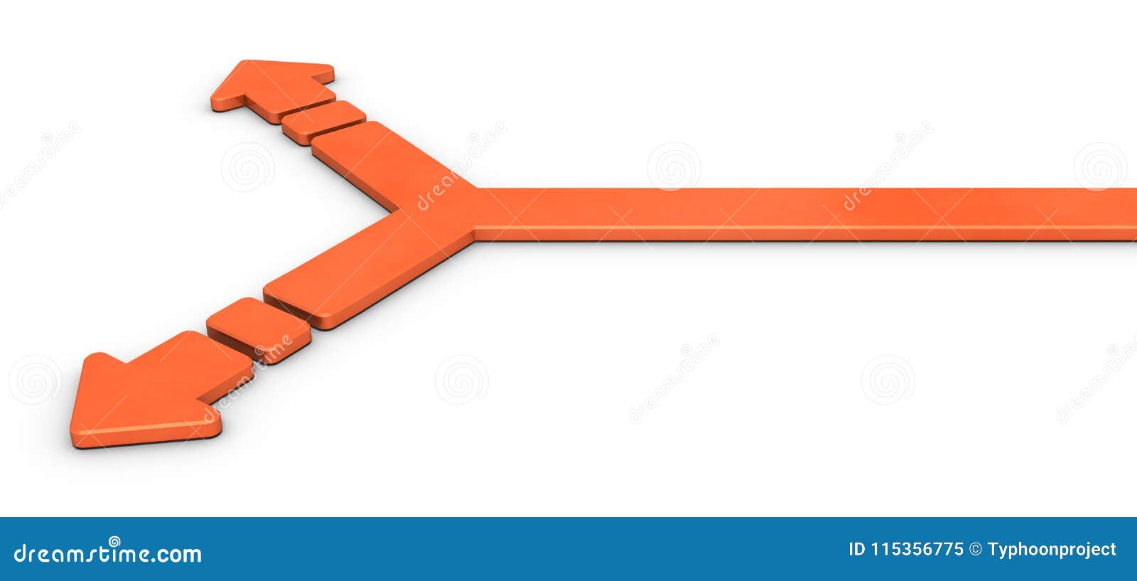 A Large Arrow Separating Left and Right. Stock Illustration ...