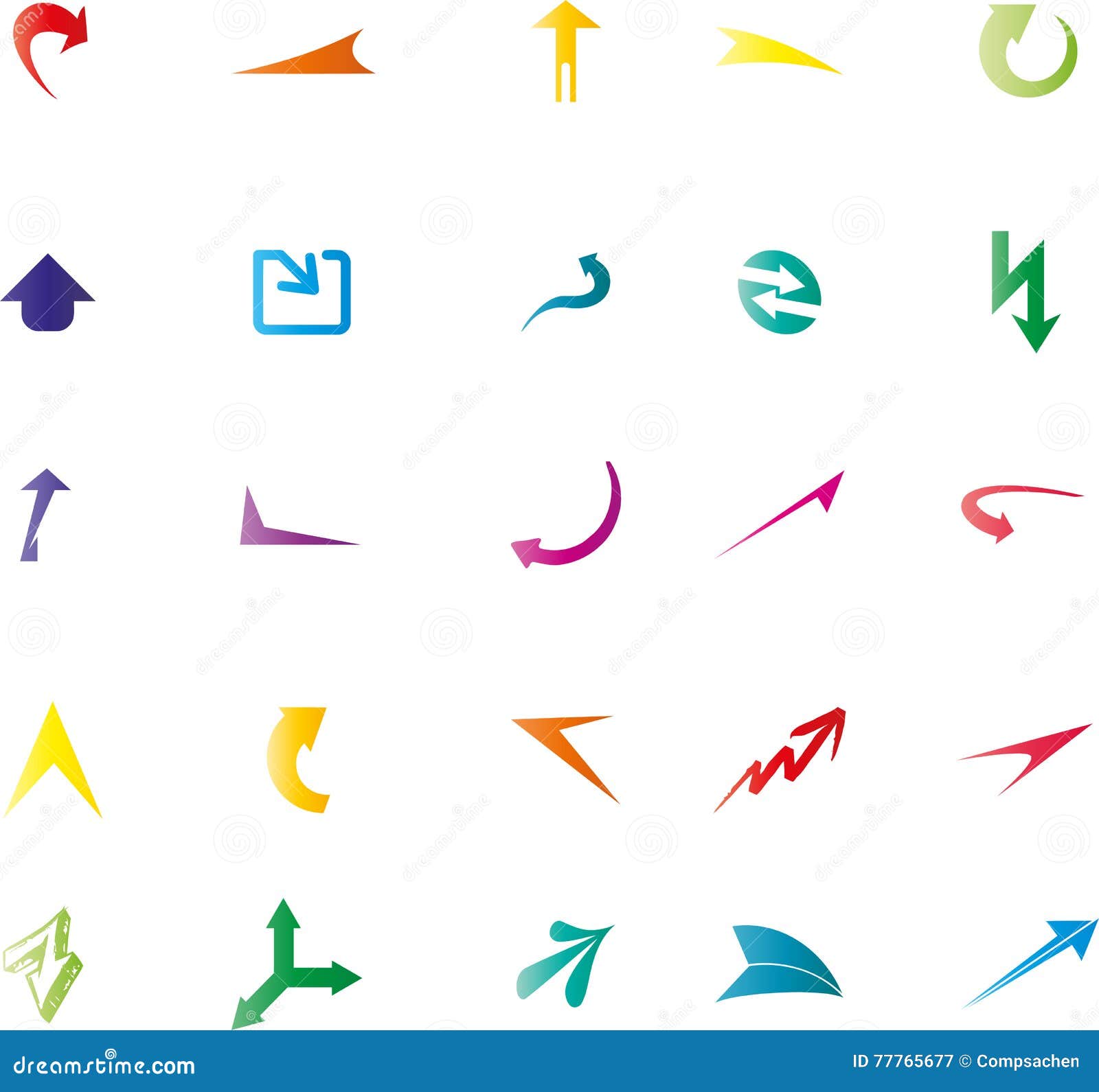 Large Arrows Collection, Arrows, Signs Stock Vector - Illustration of ...