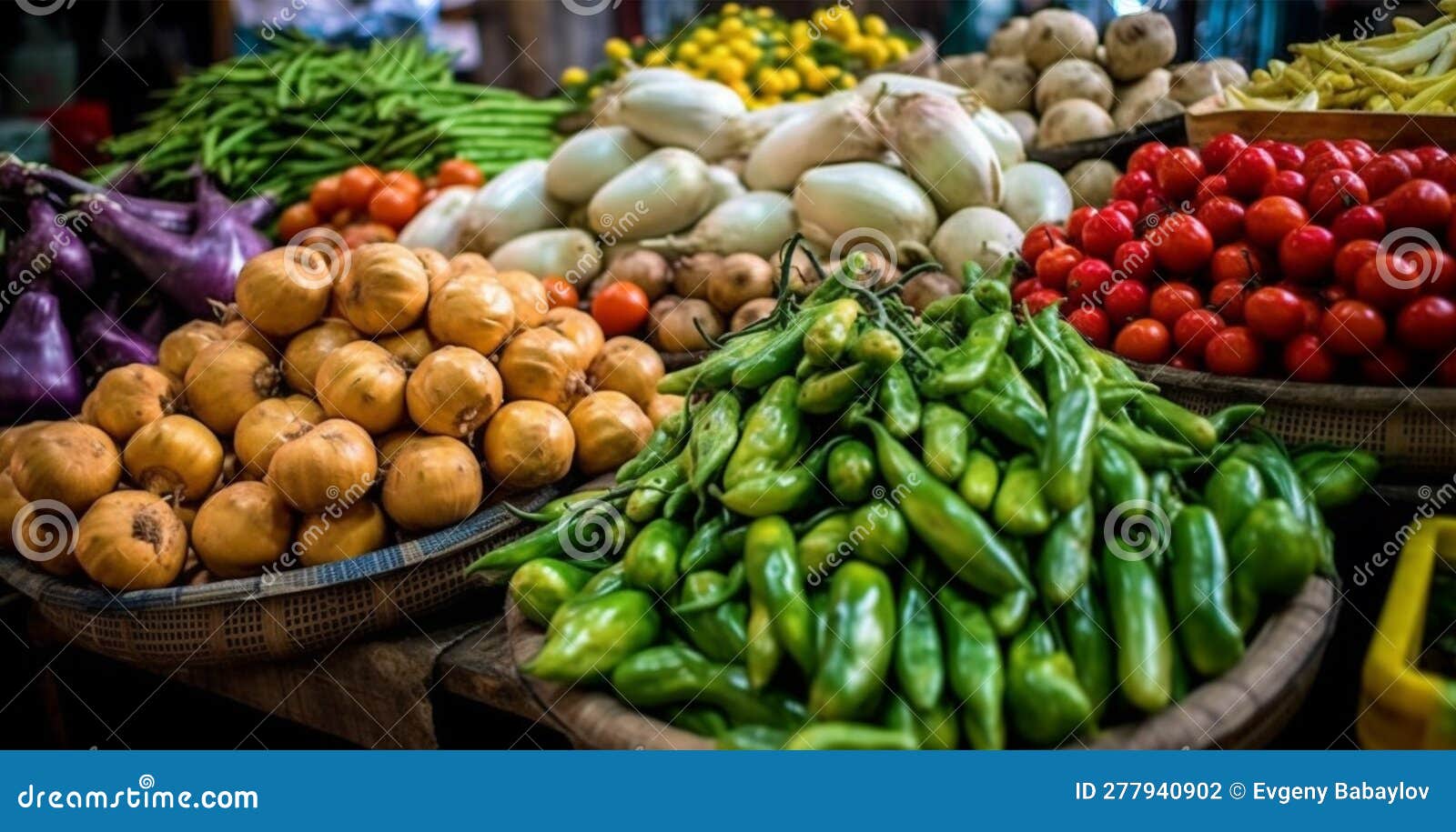 Large Asian Fruit and Vegetable Market - AI Generated Image Stock ...