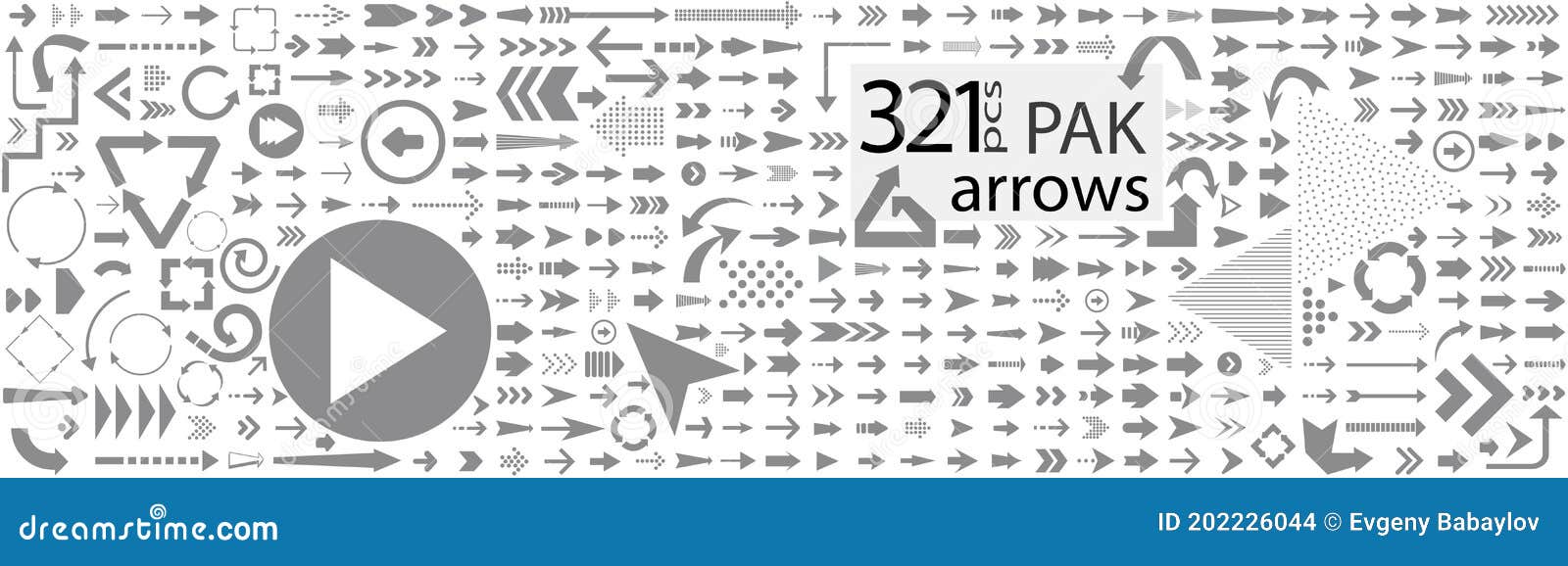 Large Assembly of Different Arrows, Many Sizes of Symbols Stock ...