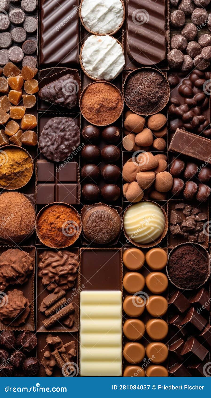 A Large Assortment of Chocolates in a Box. Generative AI Image. Stock ...