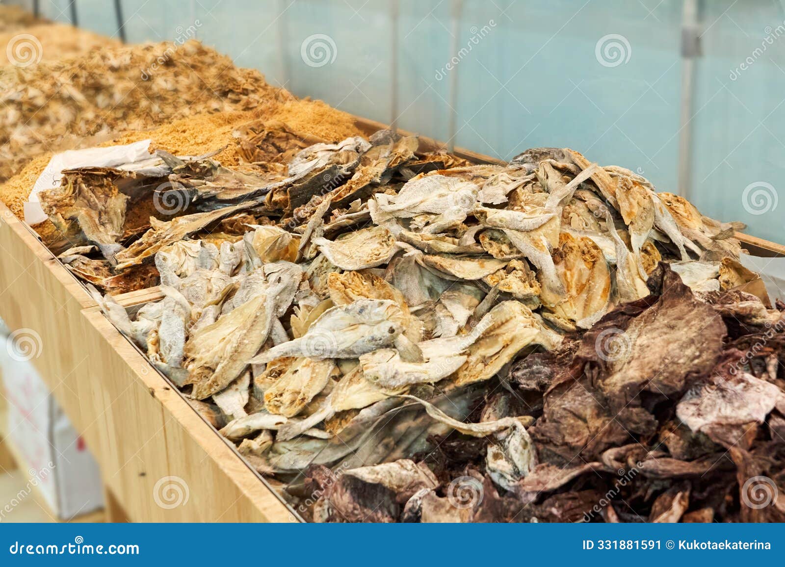 A Large Assortment of Dried Fish is on Display in the Asian Store Stock ...