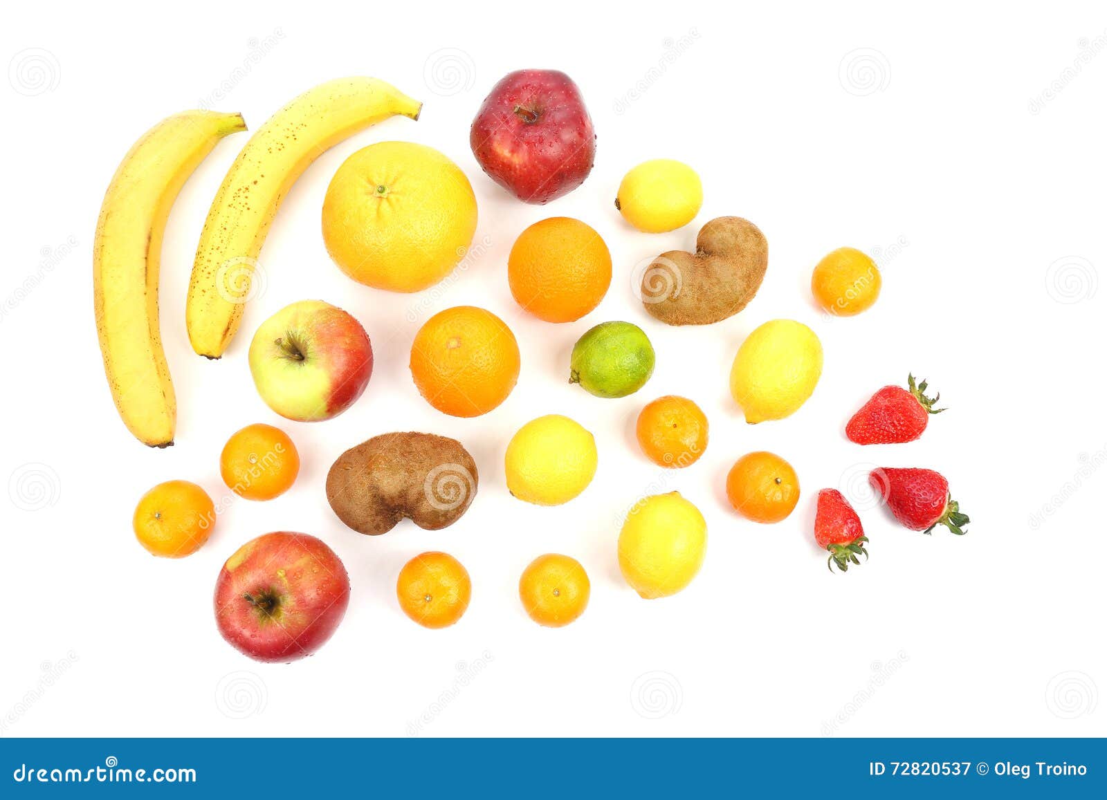 Large Assortment of Fruit on White Background Stock Image - Image of ...