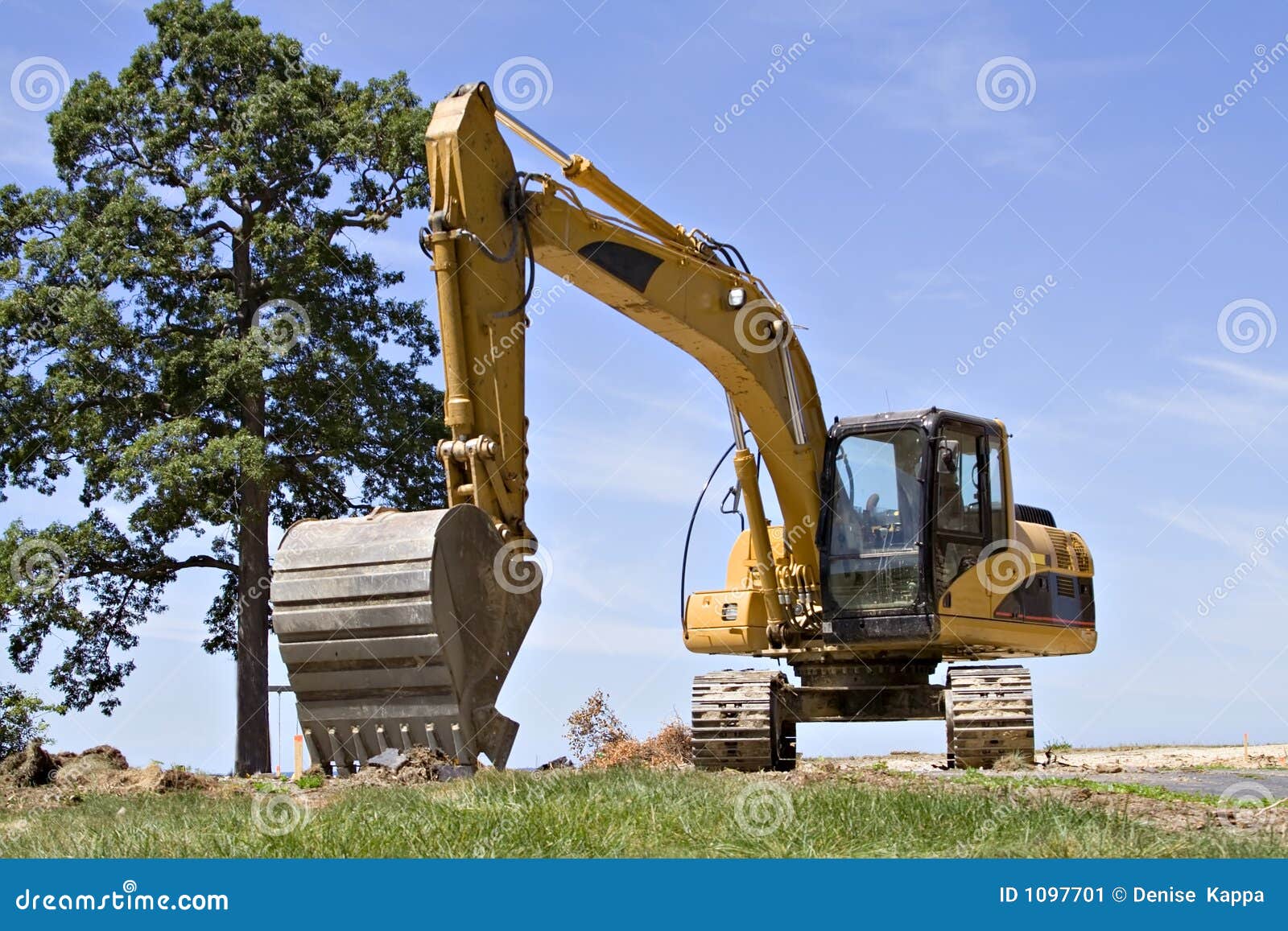 Large Backhoe stock image. Image of clouds, equipment - 1097701