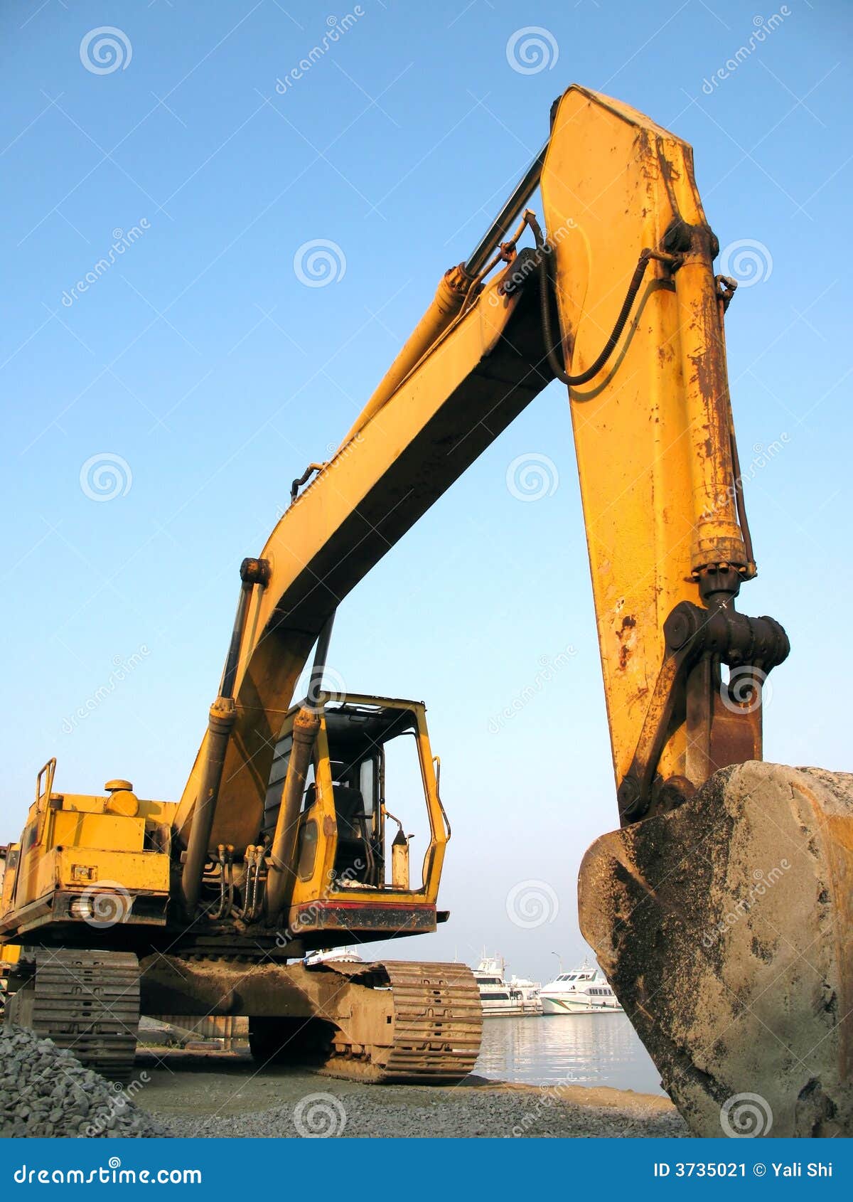 Large Backhoe stock image. Image of banks, construction - 3735021