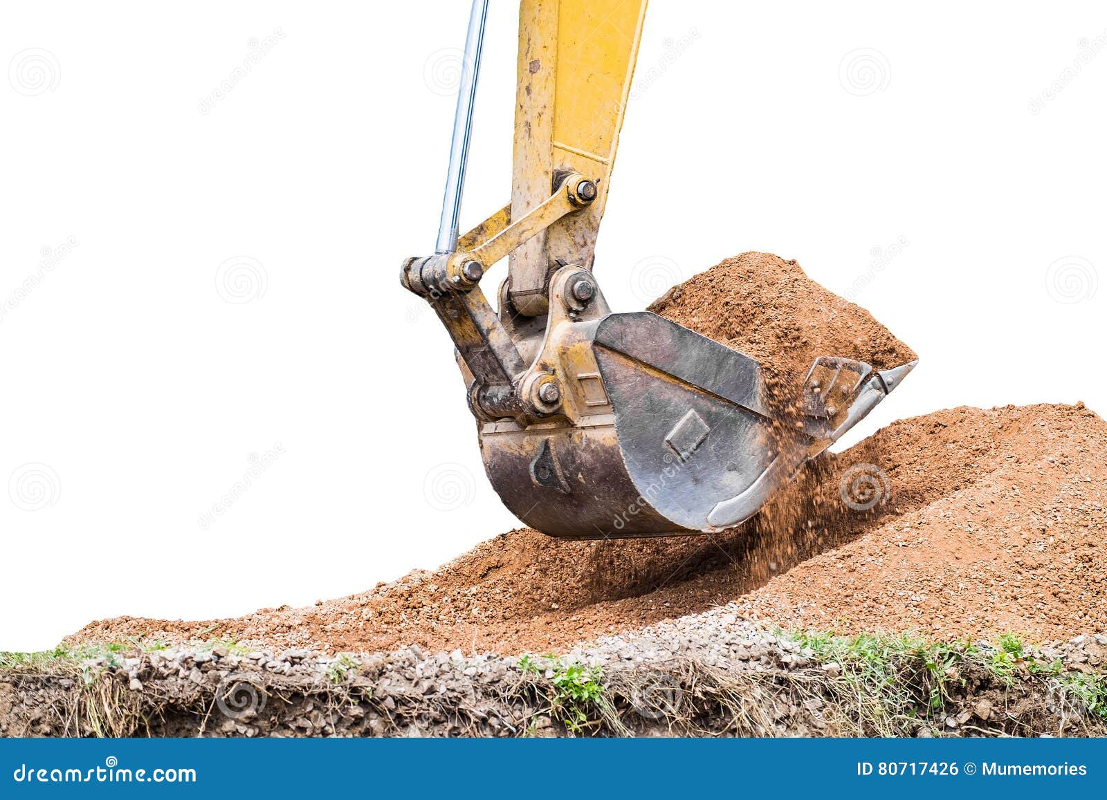 Large Backhoe Heavy Dig Soil Stone Stock Photo - Image of clay, mover ...