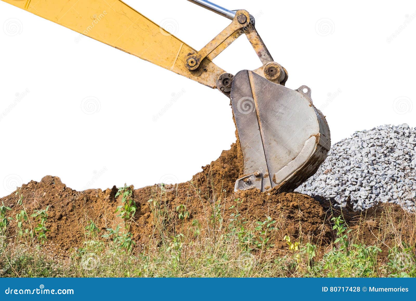 Large Backhoe Heavy Dig Soil Stone Stock Photo - Image of earth ...