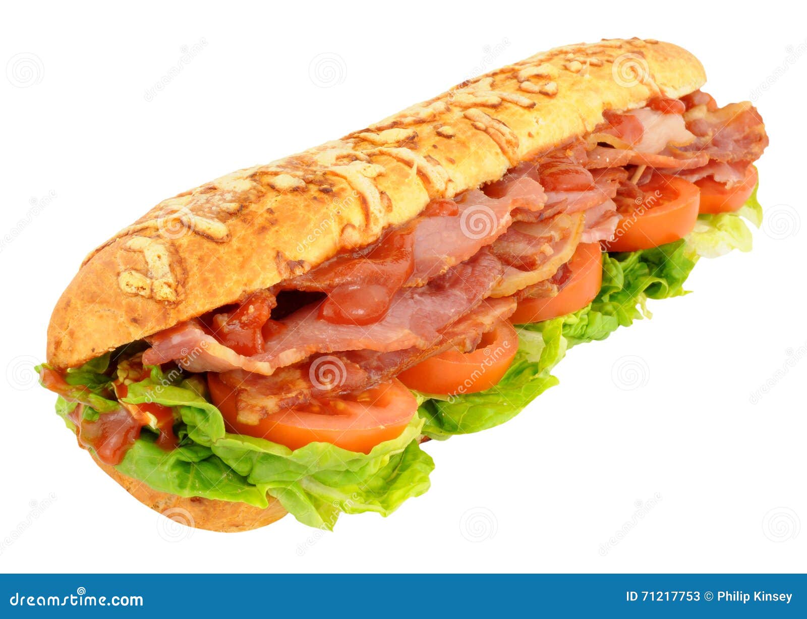 Large Bacon and Tomato Sandwich Stock Image - Image of pork, lunch ...