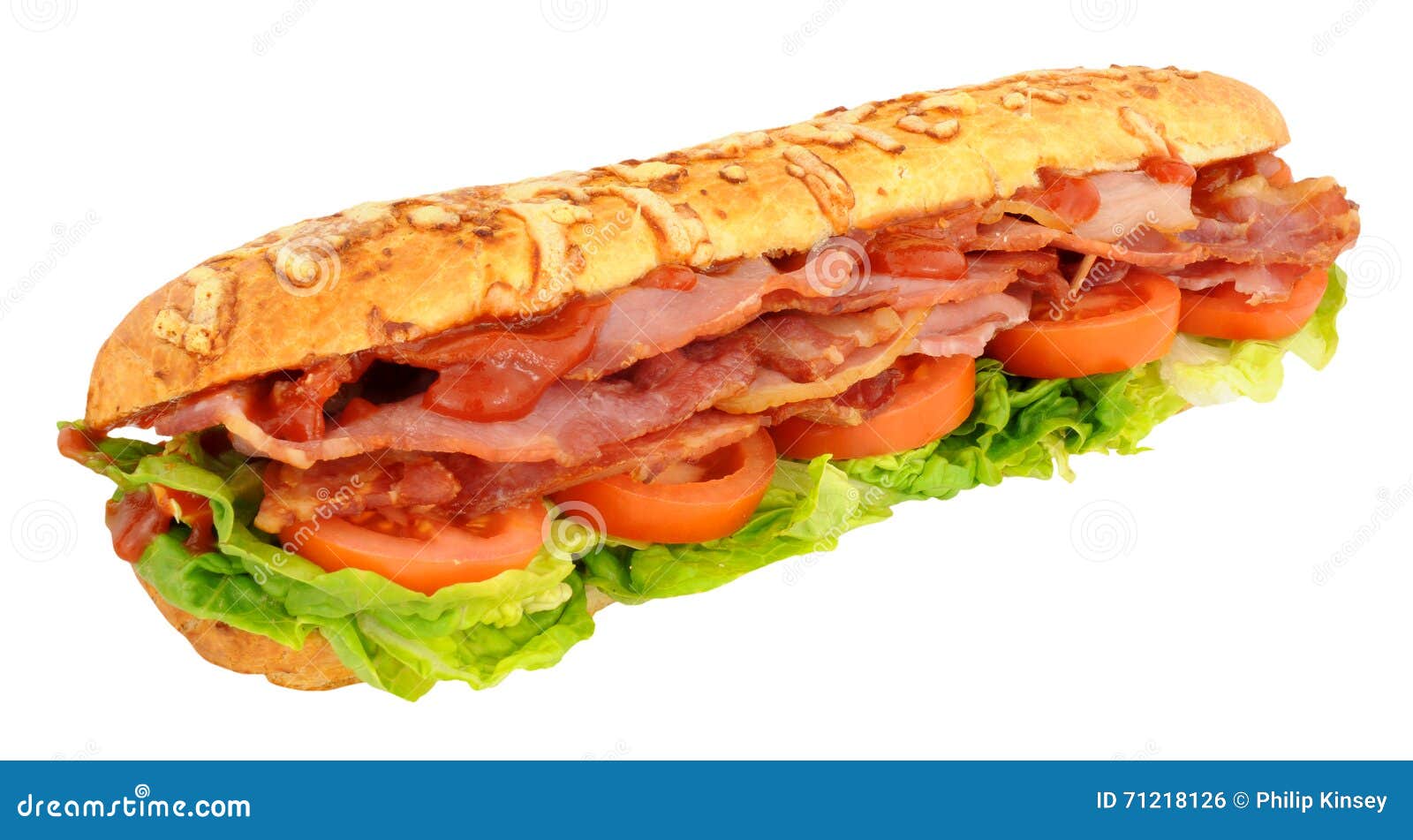 Large Bacon and Tomato Sandwich Stock Photo - Image of large, cooked ...