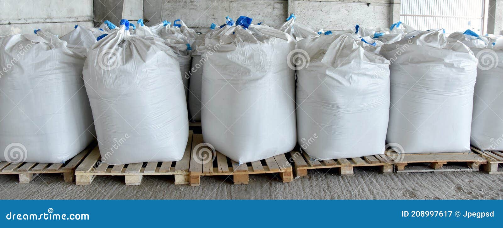 Large Bags with Different Ingredients are Stacked on Pallets for ...
