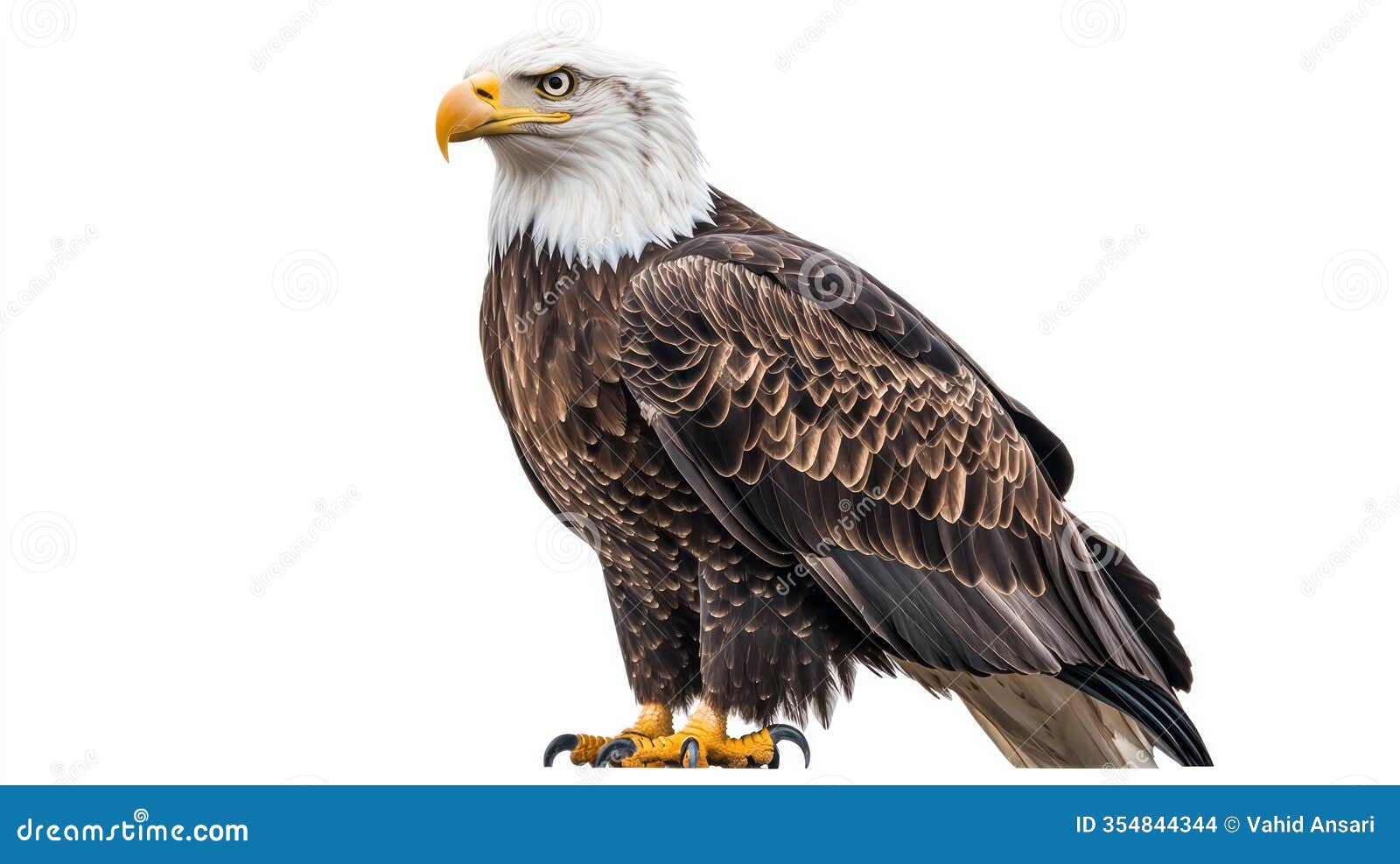 A Large Bald Eagle on a White Background Stock Photo - Image of eagle ...