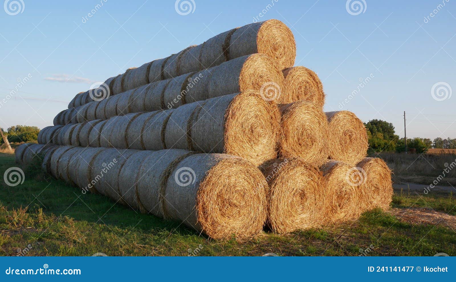 Large Bales of Hay are Stacked for Storage Stock Image - Image of ...