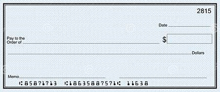 Large Bank Check with False Numbers Stock Illustration - Illustration ...