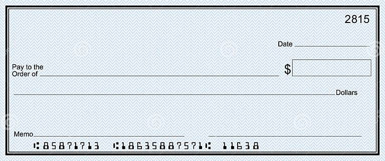 Large Bank Check with False Numbers Stock Illustration - Illustration ...