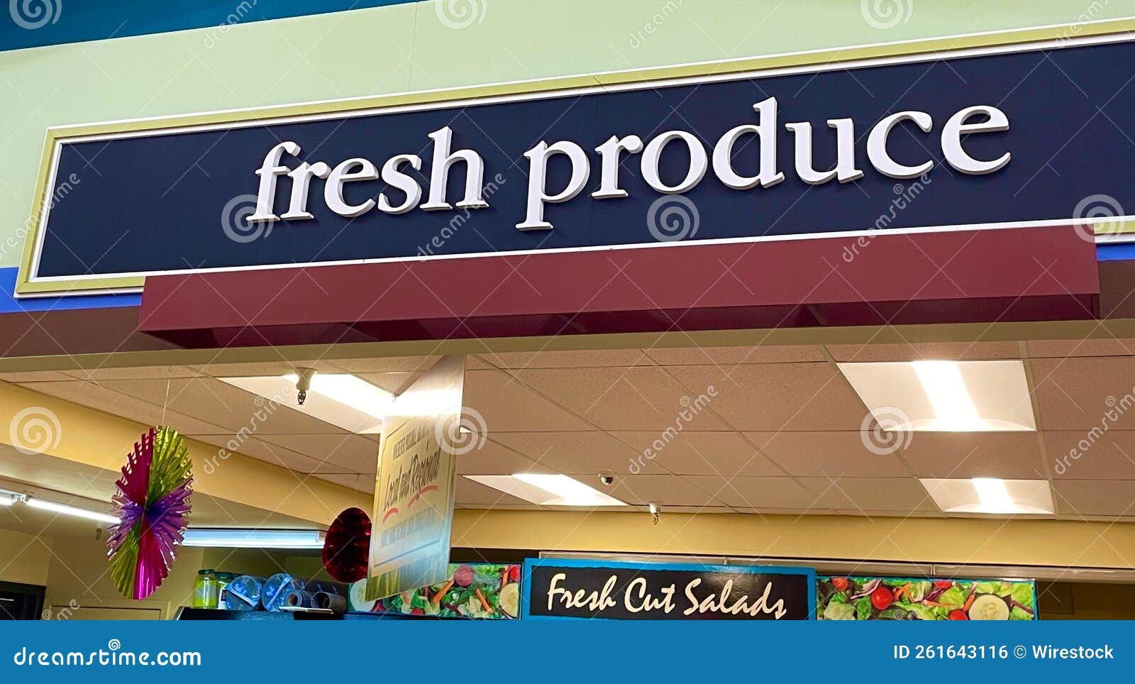 Large Banner that Reads: Fresh Produce in Store Editorial Photo - Image ...