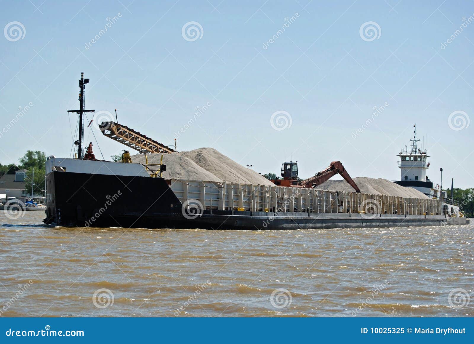 Large Barge stock image. Image of rock, industry, midwest - 10025325