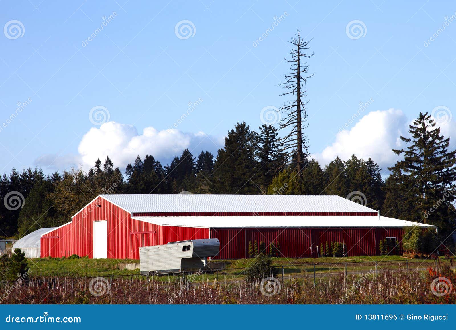 Large barn. stock photo. Image of roof, wood, fence, nature - 13811696
