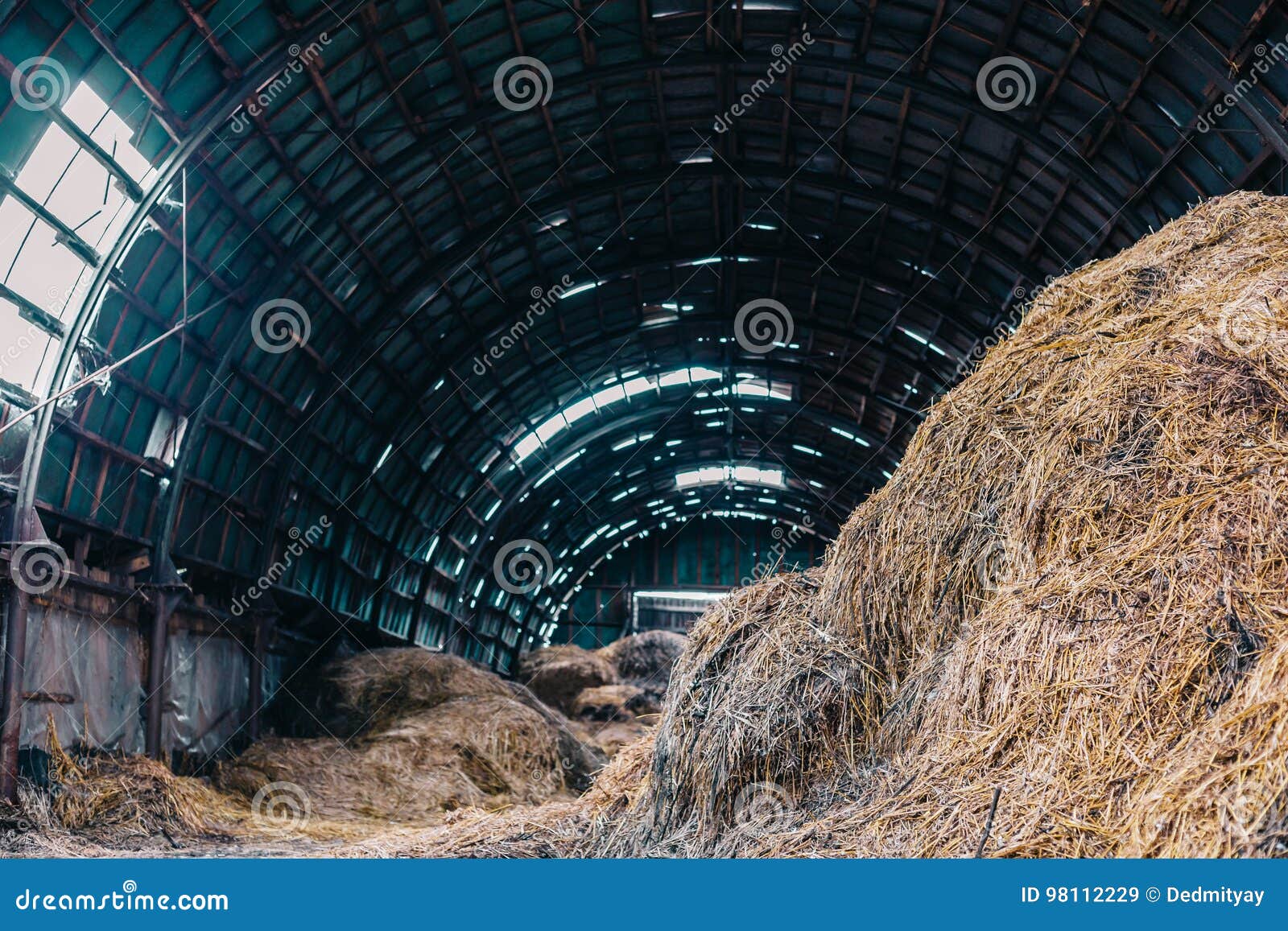 Large Barn with Hay, Storage, Warehouse with Holes in the Ceiling Stock ...